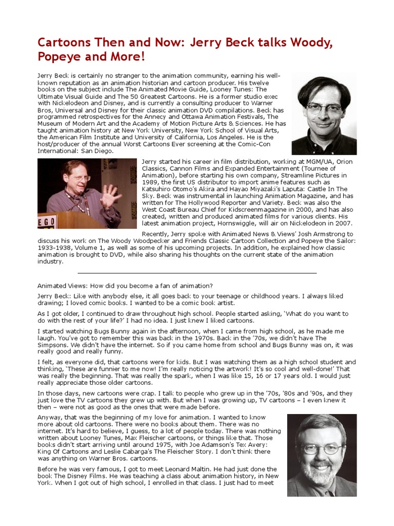 Jerry Beck Interview | PDF | Warner Bros. | Cartoon