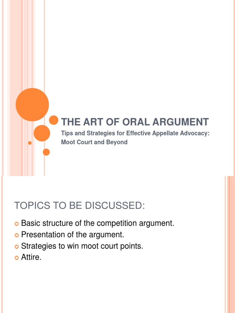 The Art of Oral Argument: Tips and Strategies For Effective Appellate ...