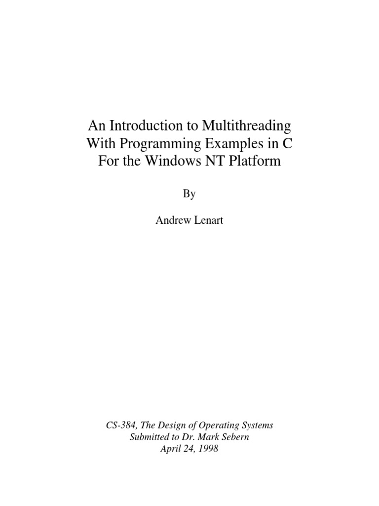Multi Thread Programming | PDF | Thread (Computing) | Process (Computing)