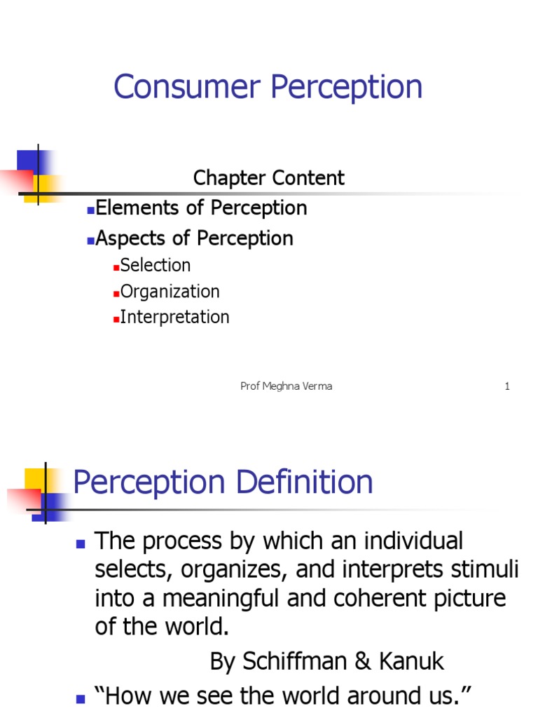 Consumer Perception | Perception | Senses