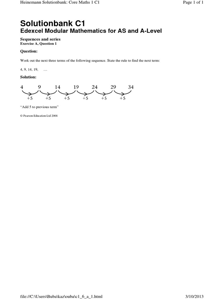 Solutionbank C1: Edexcel Modular Mathematics For AS and A-Level | PDF | Mathematical Concepts ...
