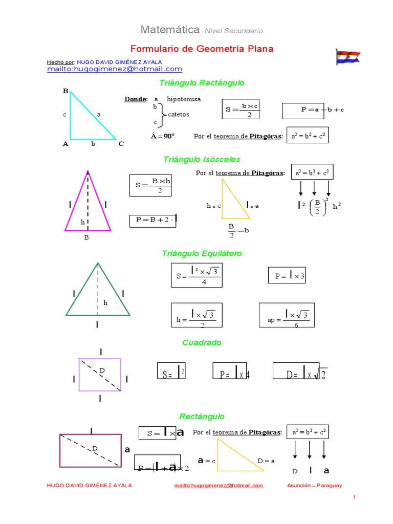 Formulario de Geometria Plana | PDF