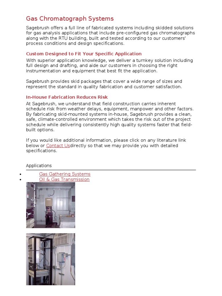 Custom Gas Chromatograph Systems | PDF