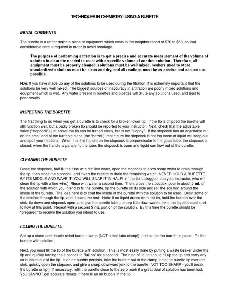 What Is Burette In Chemistry