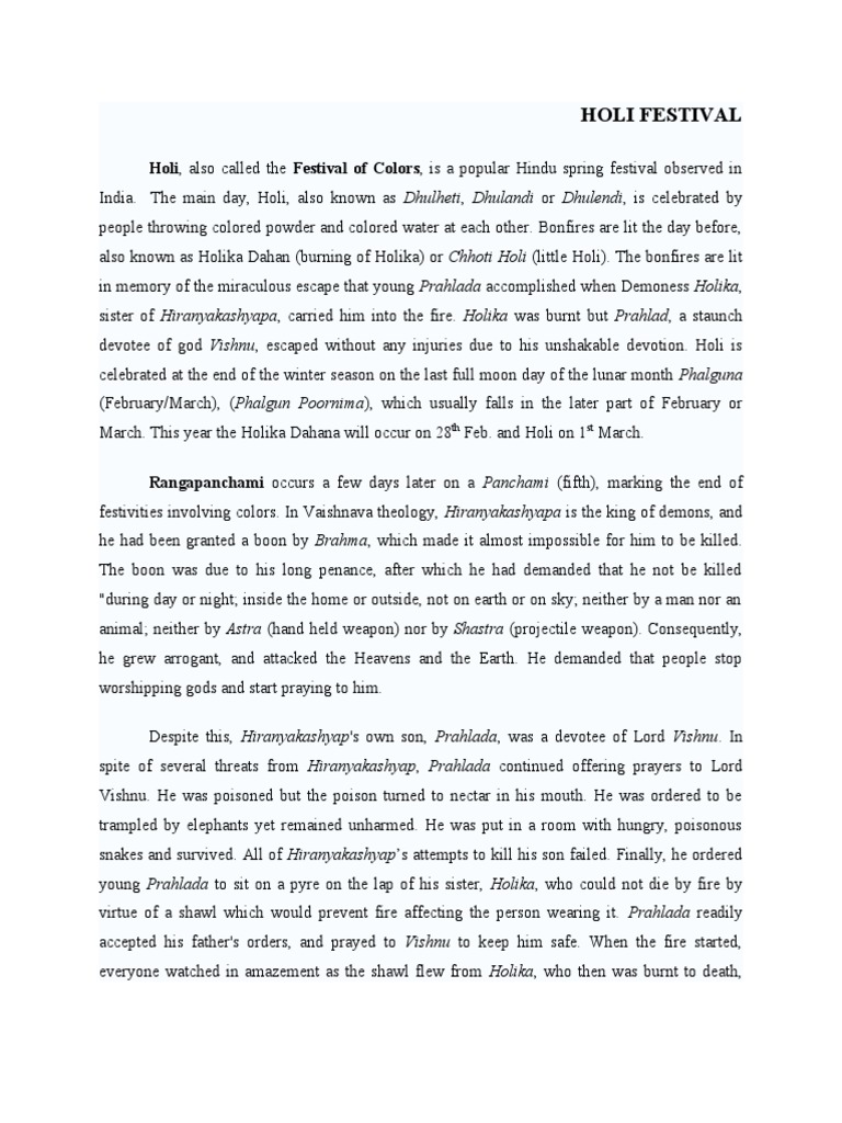 Holi, Also Called The Festival of Colors, Is A Popular Hindu Spring ...