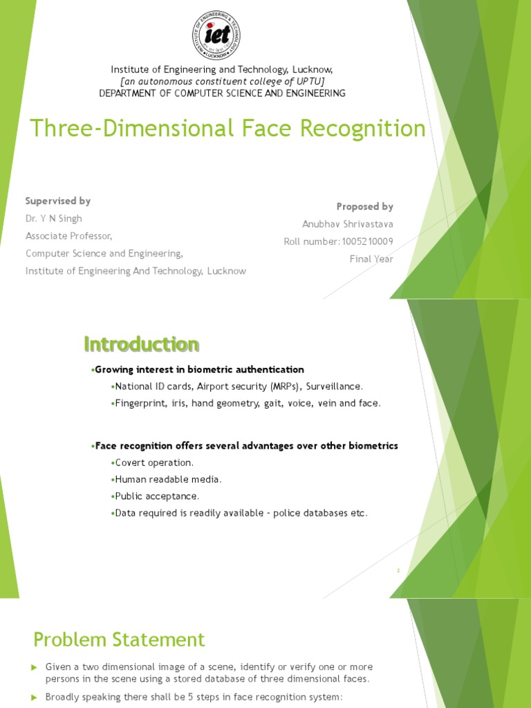 Three-Dimensional Face Recognition | PDF | Biometrics | Texture Mapping
