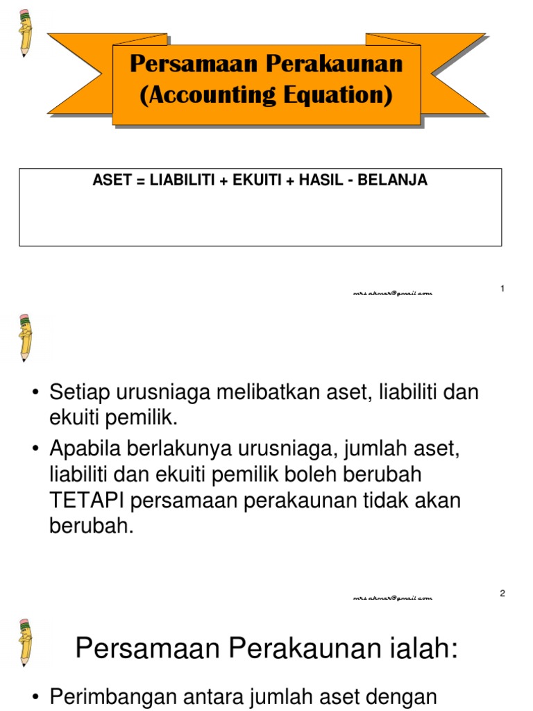 Persamaan Perakaunan (Accounting Equation) | PDF