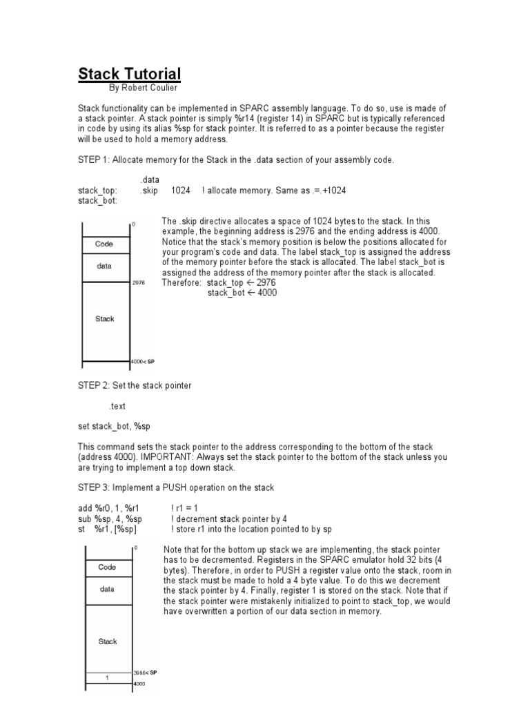 Stack Pointer Computer Programming Computer Hardware 3783