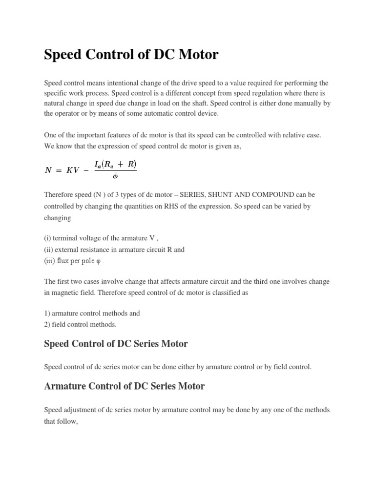 Speed Control of DC Motor | PDF | Electric Motor | Power Inverter