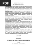 Reglamento Ley 648 Igualdad | PDF | Igualdad de género | Estudios de género