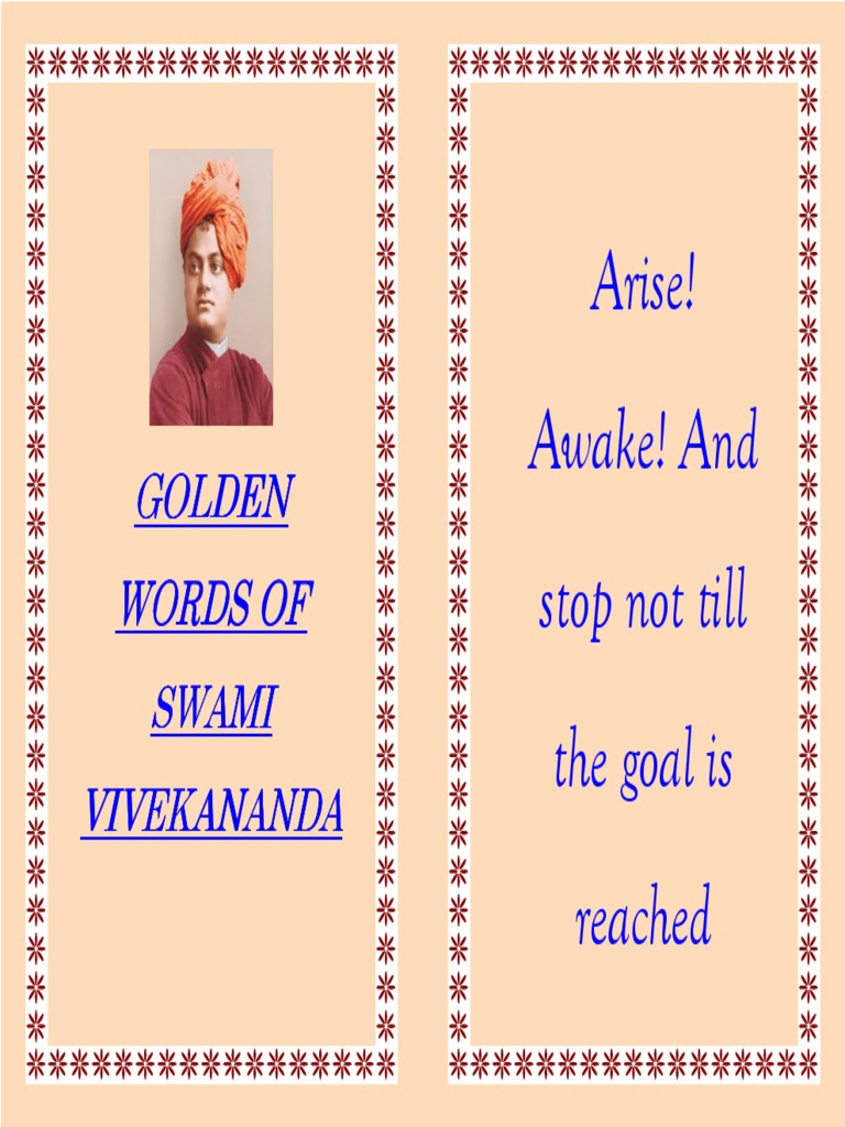 Golden Words of Swami Vivekananda | PDF | Spirituality | Virtue