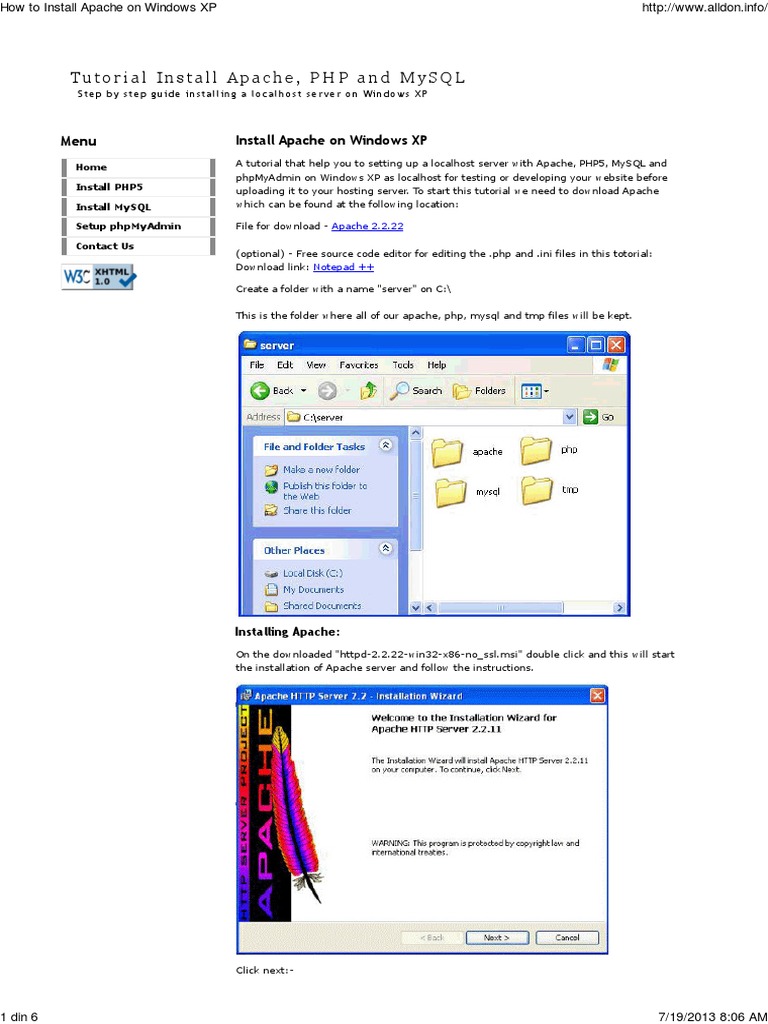 How To Install Apache On Windows XP | PDF | Apache Http Server | Windows Xp