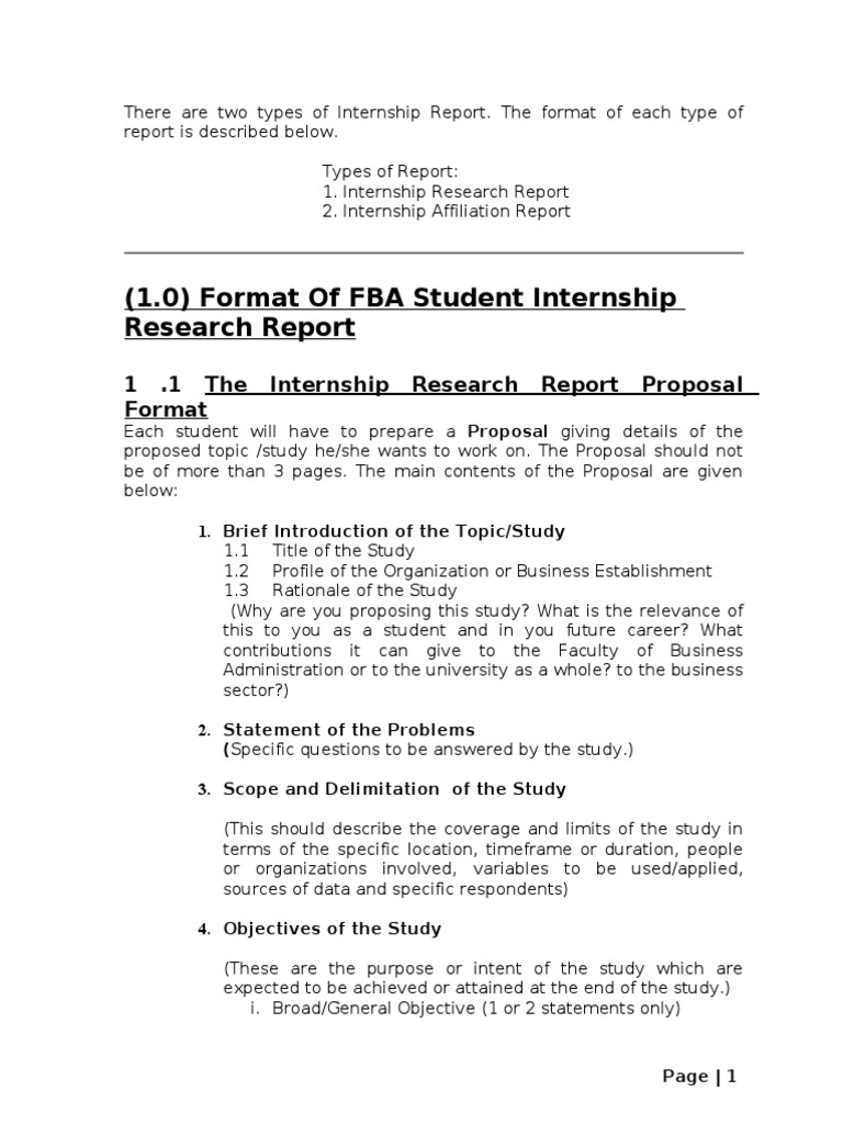 Internship Report Formats Guide | PDF | Quality Of Life | Business