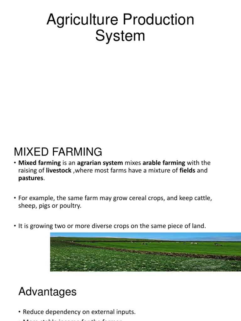 Agriculture Production System | PDF | Agriculture | Natural Resource ...