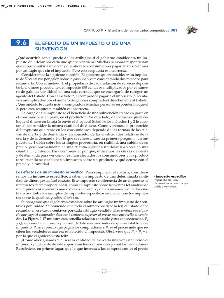 Tema 4. Microeconomia - Robert S. Pyndick - Impuestos | PDF | Oferta (economía) | Oferta y demanda