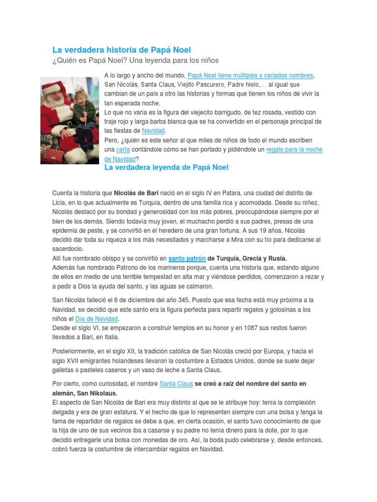 La verdadera historia de Papá Noel | PDF | Papá Noel | Navidad