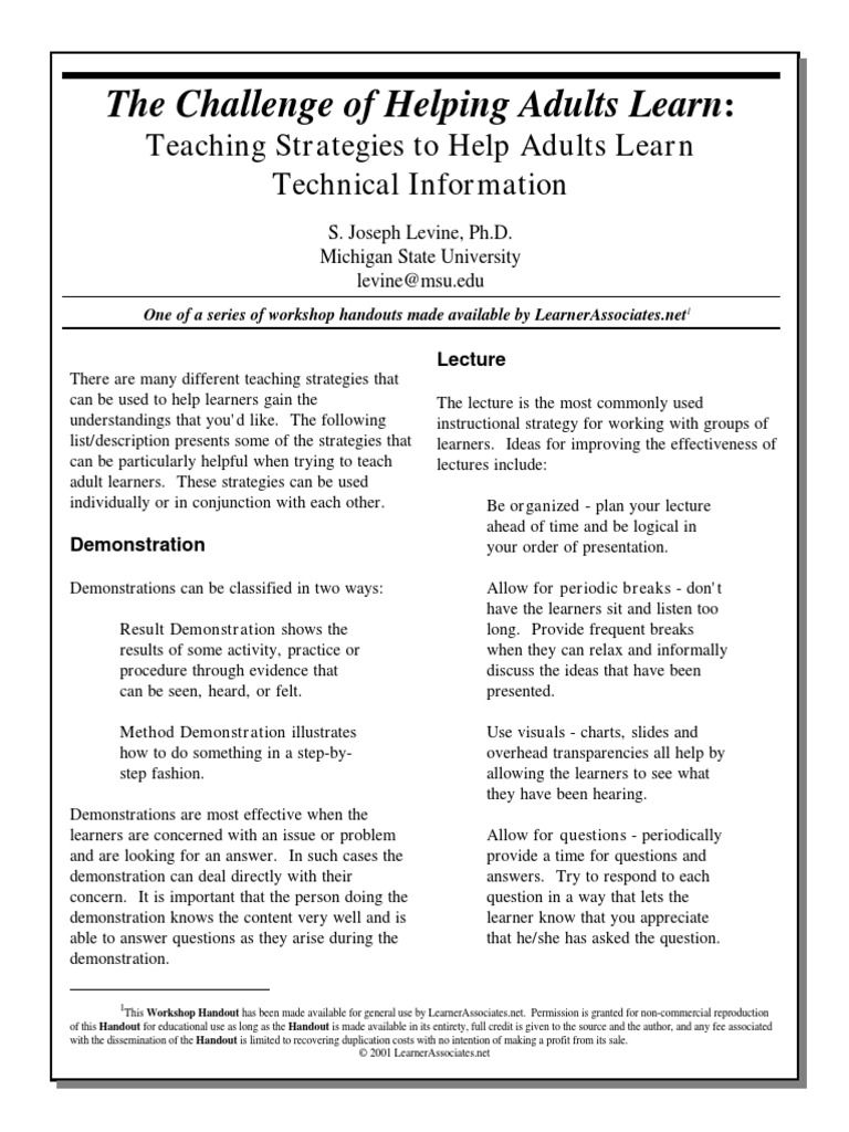 Adult Learning 3 | PDF | Brainstorming | Lecture