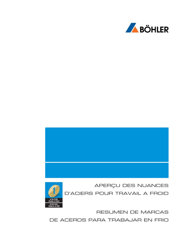 CATALOGO Aceros Bohler | PDF | Découpage | Laminage