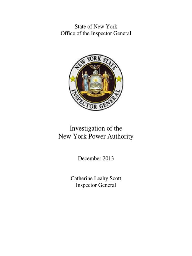 NY Power Authority Investigation Findings | PDF