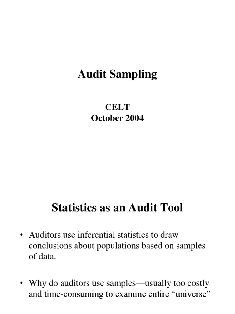 Audit Sampling | PDF | Sample Size Determination | Standard Deviation