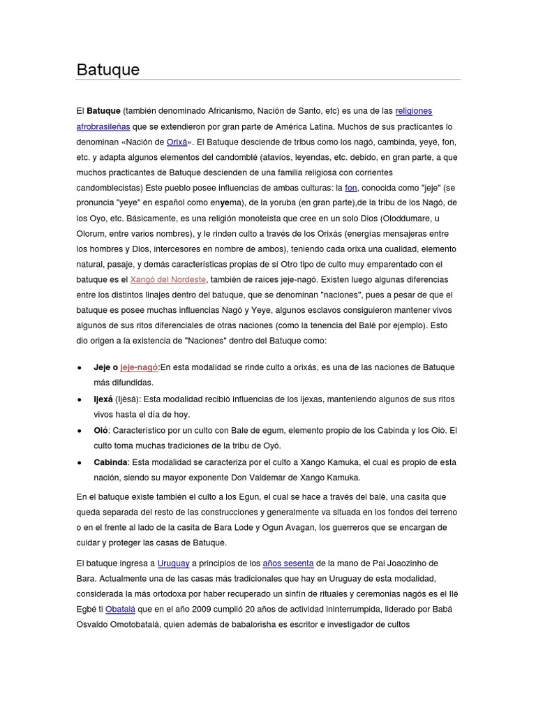 Batuque | PDF | Religión étnica | Religiones religiosas
