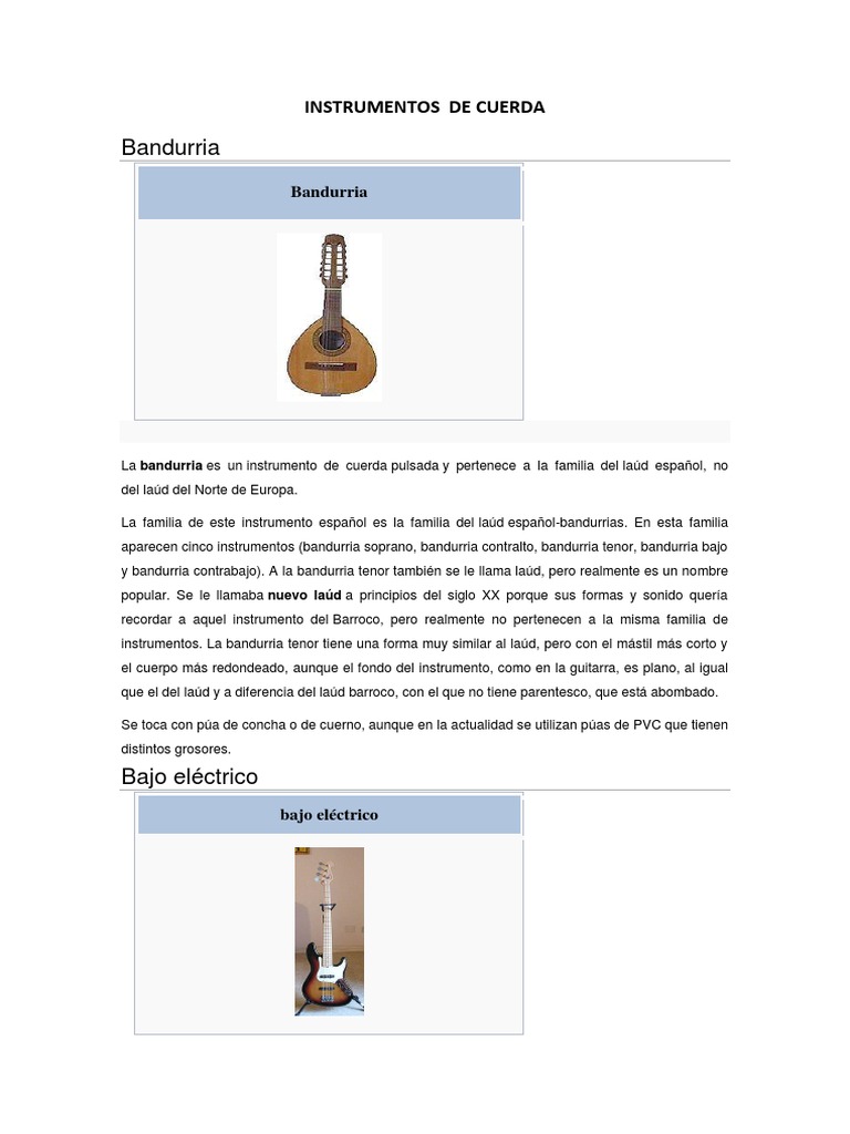 Instrumentos de Cuerda | PDF | Clave | Instrumentos musicales