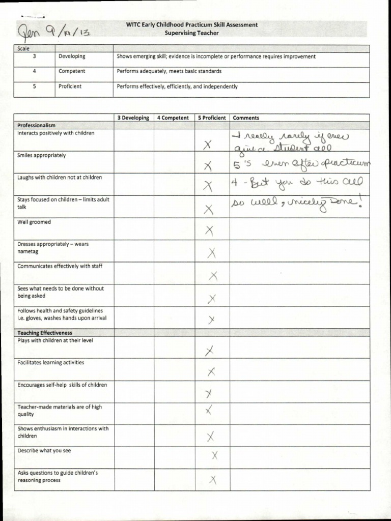 Early Childhood Practicum Assessment Guide | PDF | Language Arts ...