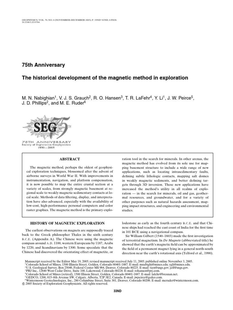 Evolution of Magnetic Exploration Methods | PDF | Magnetometer ...