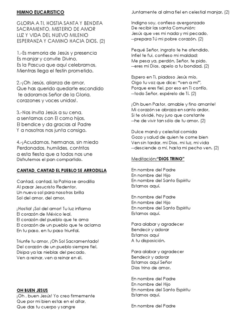Himno Eucaristico Mercedarios | PDF | Amor | eucaristía