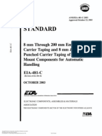 Eia 481 Carrier Tape Manufacturing Standard | PDF | Electronics | Electrical Engineering