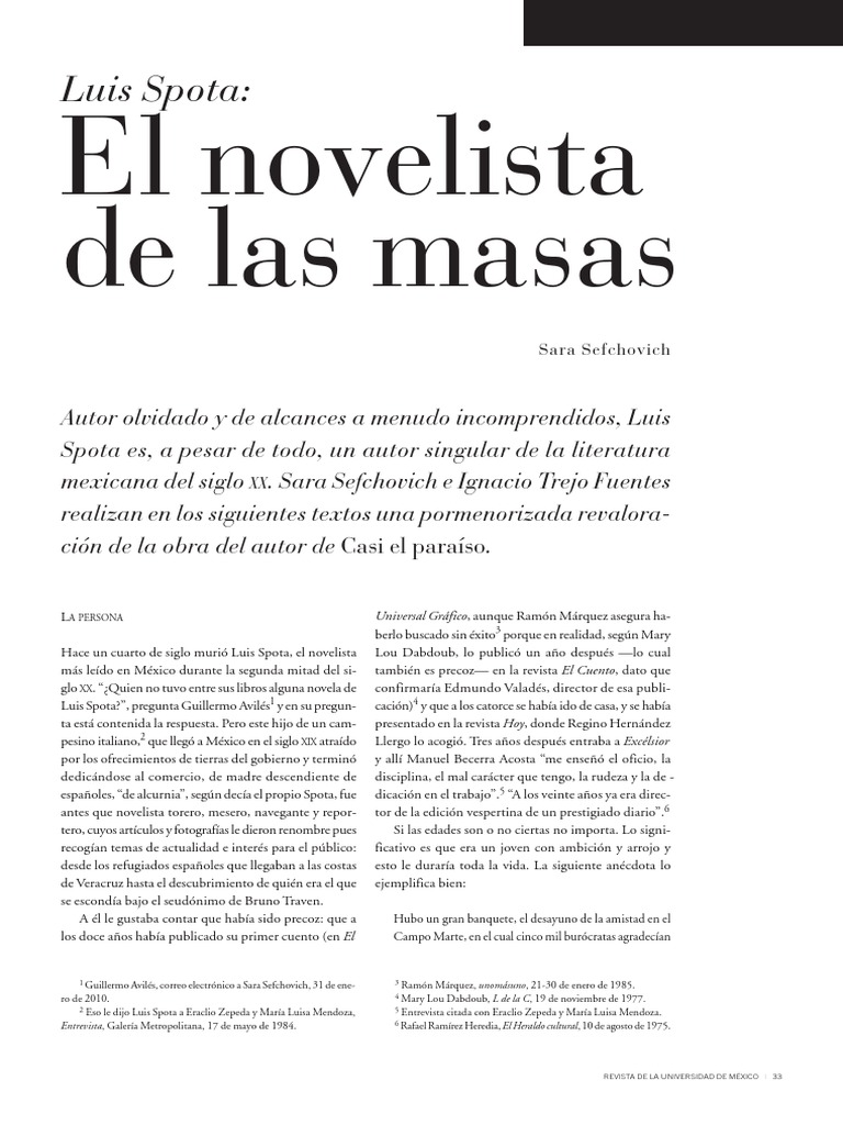 Luis Spota | PDF | Novelas | Autor