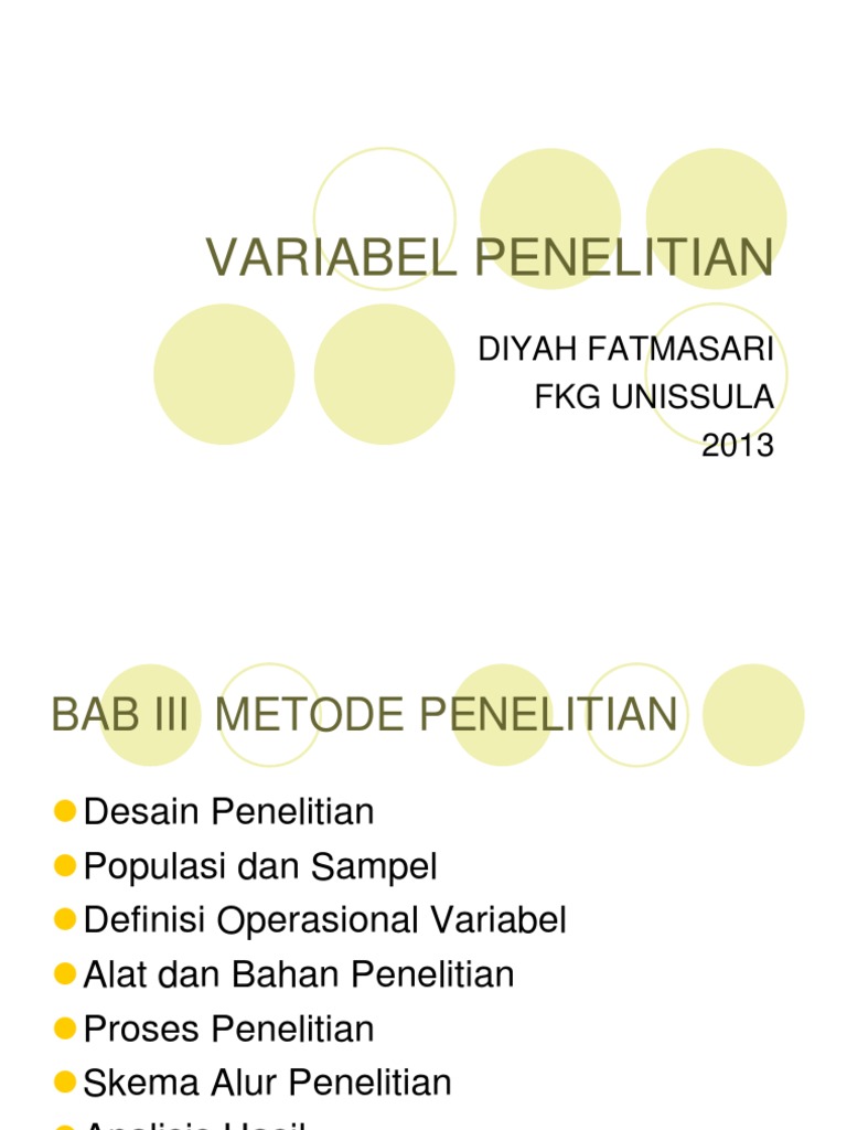 Variabel Penelitian dan Metodologi Analisis | PDF