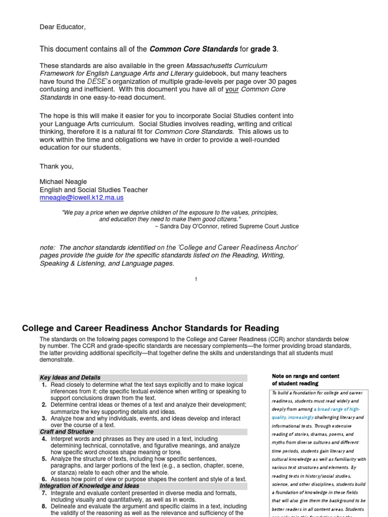 Grade 3 Common Core | PDF | English Grammar | English Language