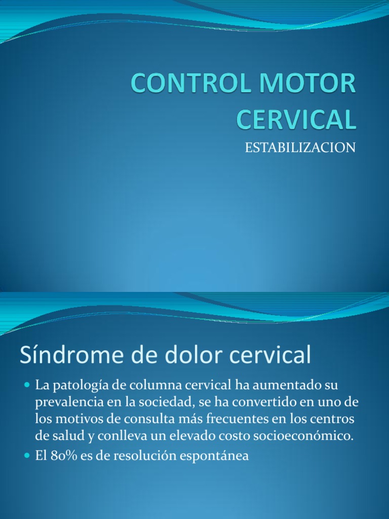 Control Motor Cervical | PDF | La columna vertebral | Músculo