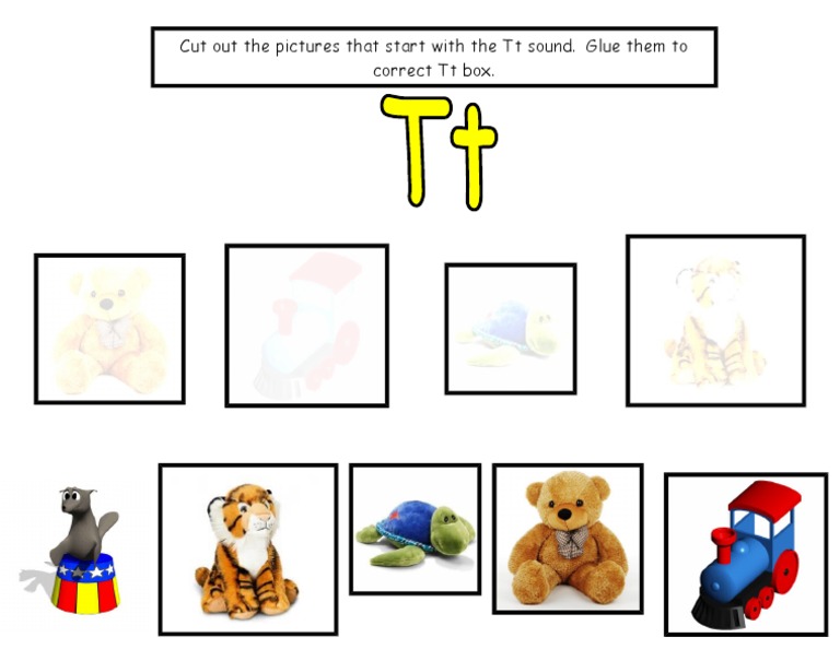 Cut Out The Pictures That Start With The TT Sound. Glue Them To Correct ...
