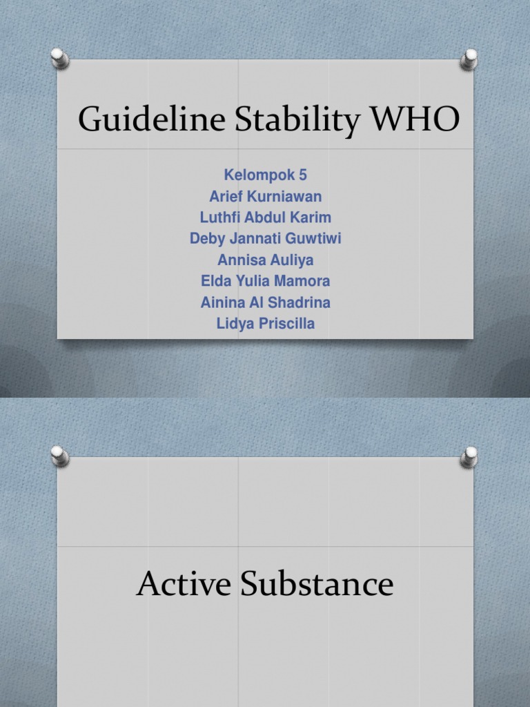 Guideline Stability WHO | PDF