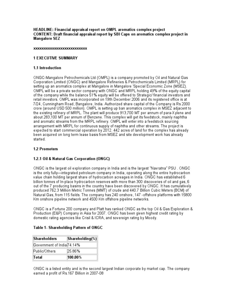 Aromatics Complex Project in Mangalore Sez | PDF | Steam | Energy And ...