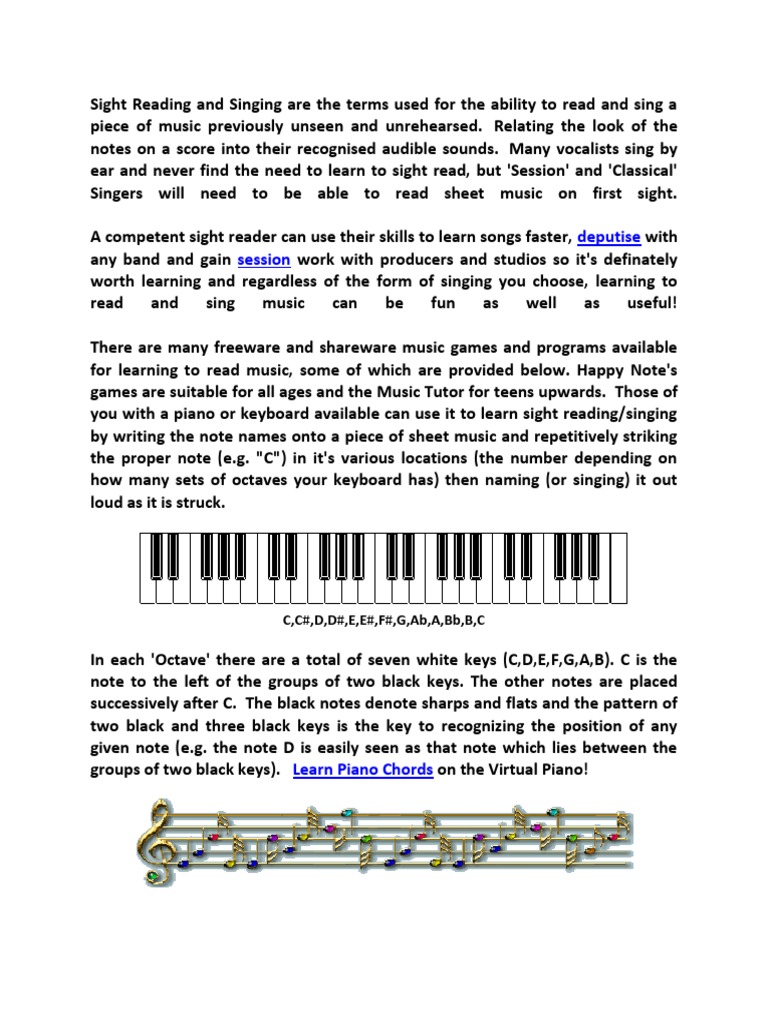 Free Piano Sight Reading Exercises Printable - Printable Word Searches