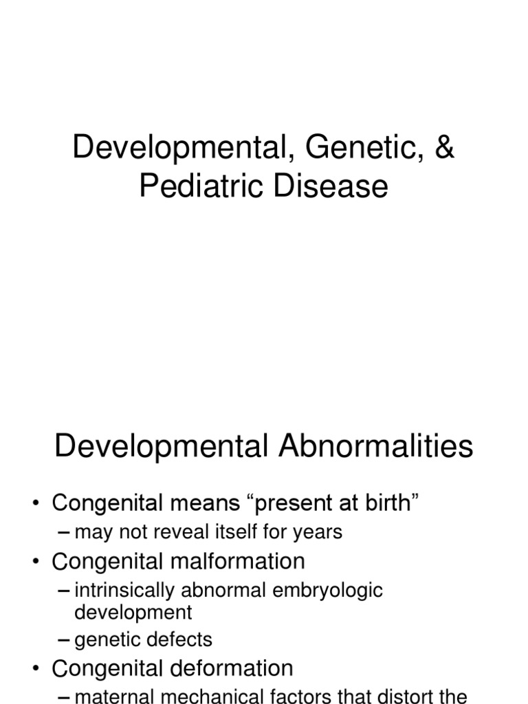 7 Developmental, Genetic, & Pediatric Disease | PDF | Congenital ...