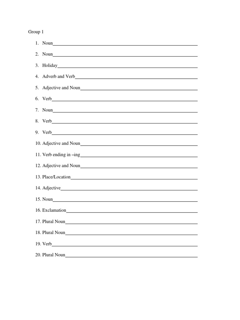 Mad Lib Templates | PDF