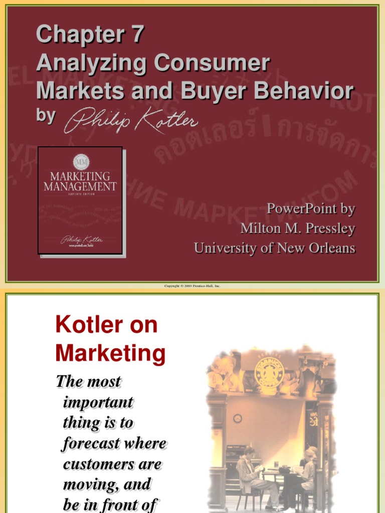 Analyzing Consumer Markets and Buyer Behavior: Powerpoint by Milton M. Pressley University of ...