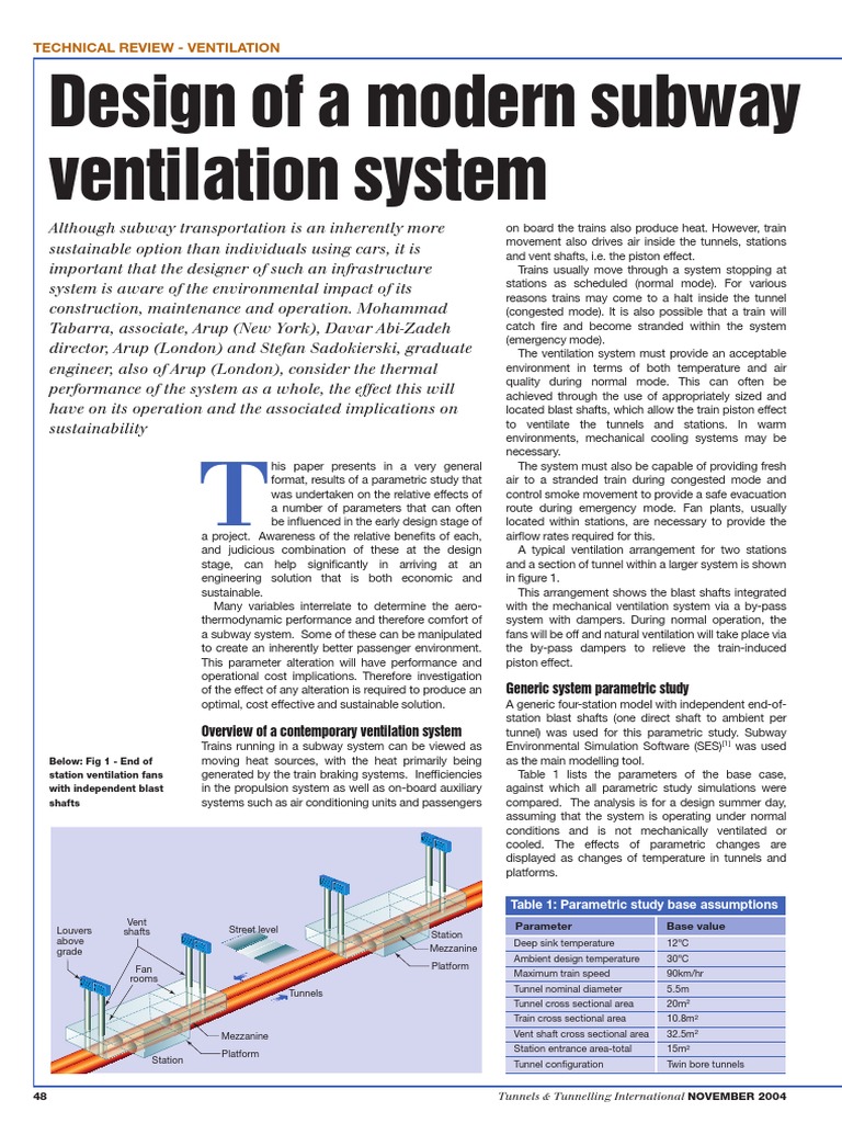 Subway Ventilation System Design Review | PDF | Technology & Engineering