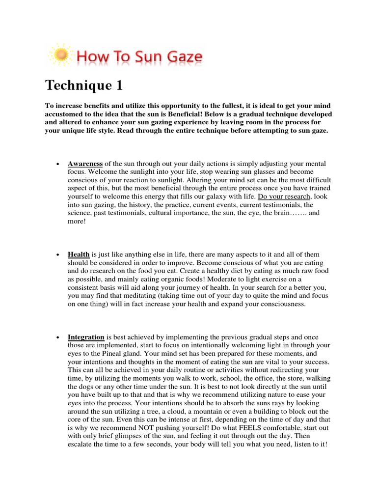 How To Sun Gaze | PDF | Sun | Human Eye