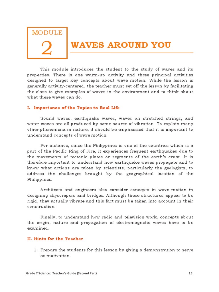 Grade 7 Science: Waves Module | PDF | Waves | Electromagnetic Radiation