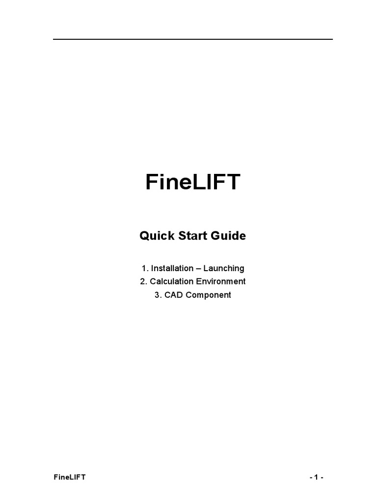 FineLIFT 14 Quick Guide en | PDF | Elevator | Computer File