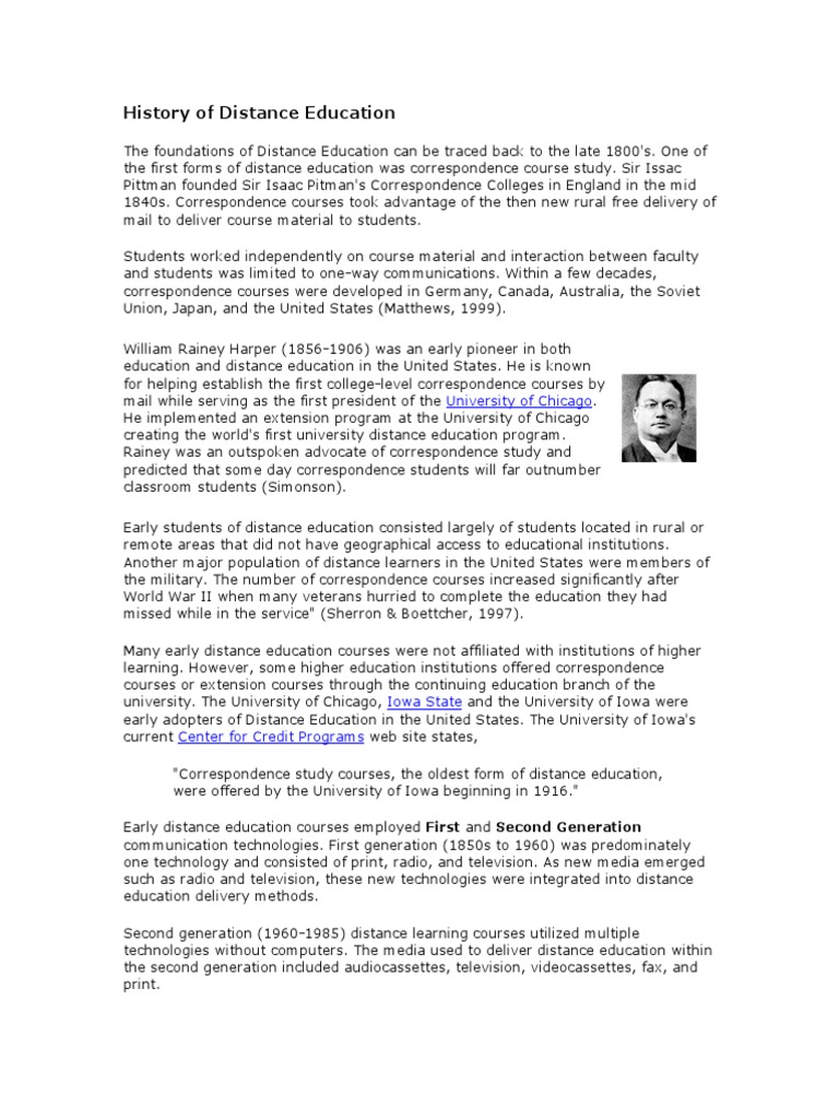 History of Distance Education | Download Free PDF | Distance Education ...