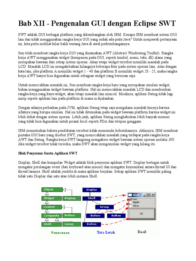 Java 12 Pengenalan GUI Dengan Eclipse SWT | PDF