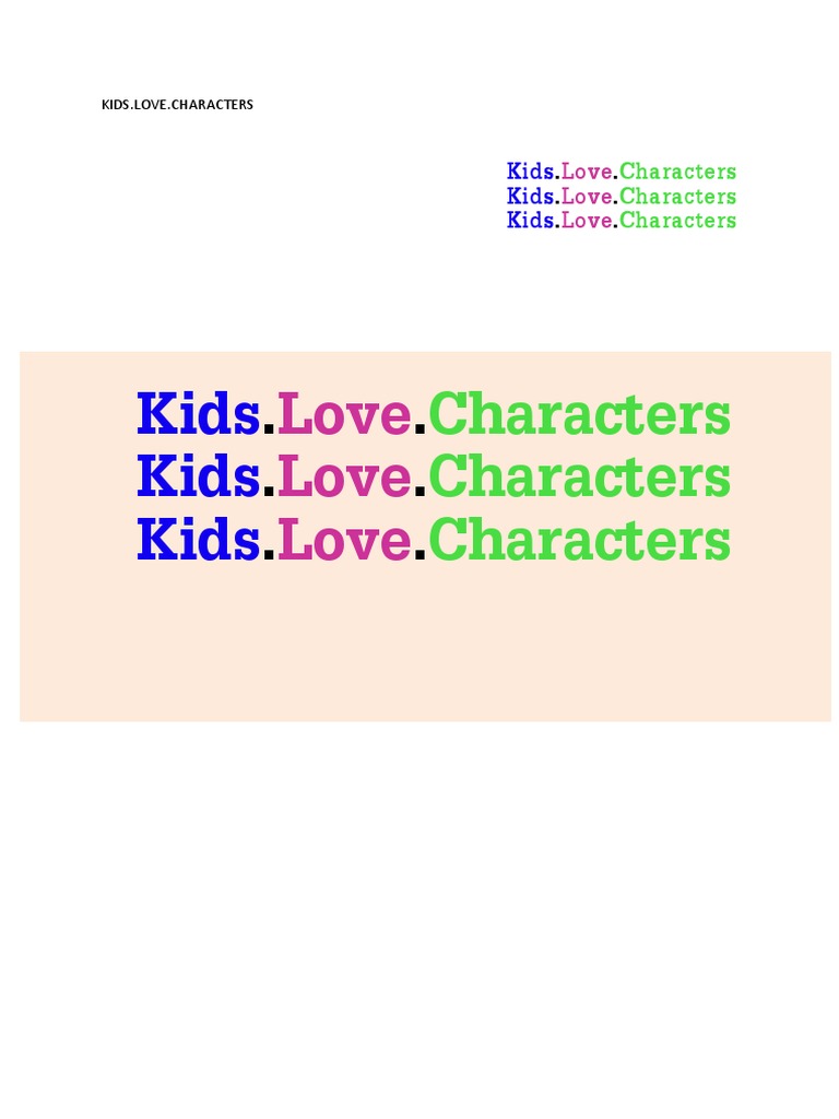Kids Kids Kids: Love Love Love | PDF | Self-Improvement