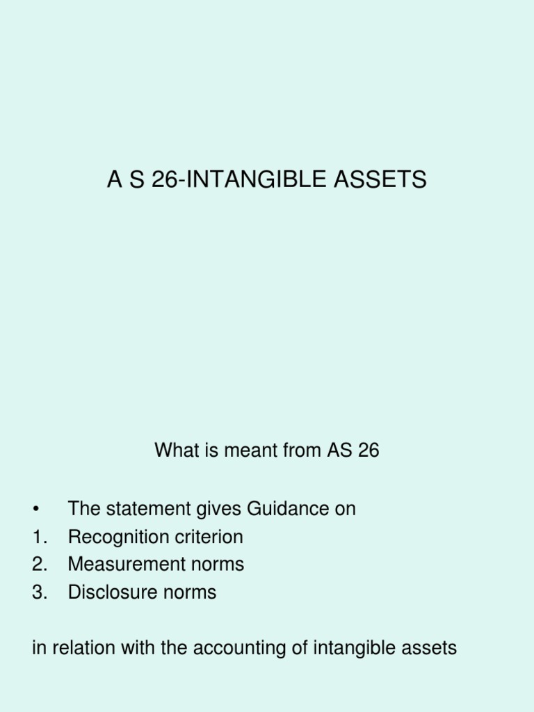 As 26 Intangible Assets | PDF