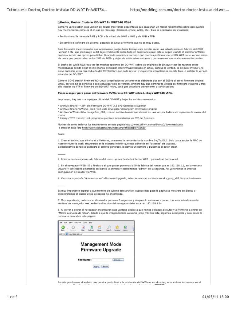 Mejora tu Router Linksys con DD-WRT | PDF | Navegador web | Enrutador ...